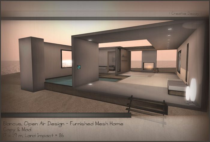 Second Life Marketplace - Blancus, Open Air Living Home, Furnished ...