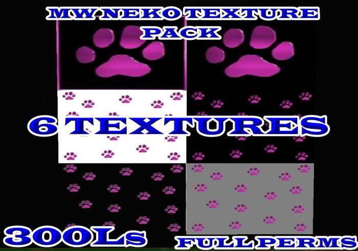 Second Life Marketplace - Mw Neko s Paws FULL PERMS TEXTURE PACK