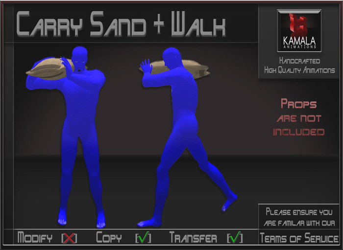 Second Life Marketplace - Chores Trades *Carry Sand + Walk* Animations ...
