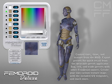 Second Life Marketplace - CMFF FemDroid Deluxe - Customizable Mesh ...