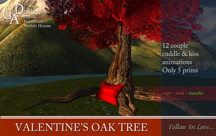 Second Life Marketplace - Valentine Oak Tree with couple animations