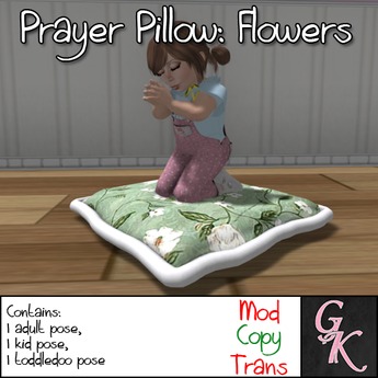 Second Life Marketplace - [GK] Prayer Pillow v5: Flowers