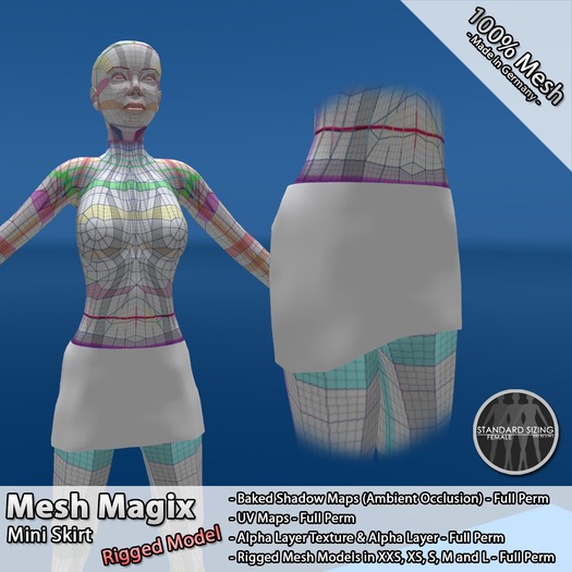 Second Life Marketplace - -Mesh Magix- Mini Skirt Mesh Template Full Perm