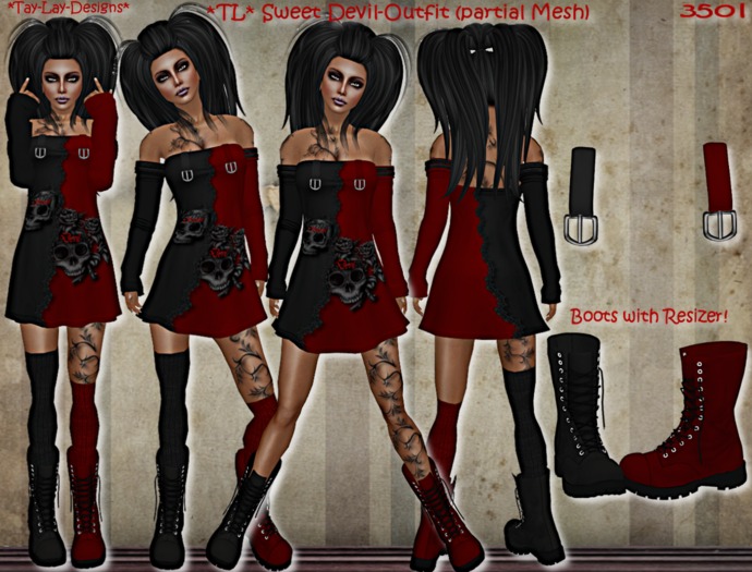 Second Life Marketplace - *Tay-Lay-Designs* Sweet Devil-Outfit (partial ...