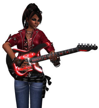 Second Life Marketplace - PDA Metal Rift Guitar - Black Neon - **DEMO**