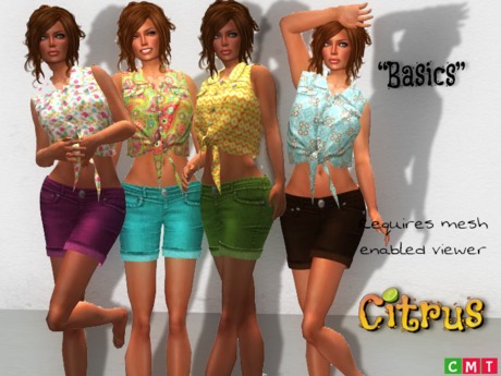 Second Life Marketplace - *Citrus* Basics Paisley Tied Shirt