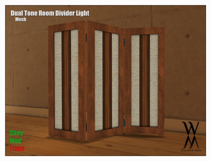 Second Life Marketplace - [WM] Dual Tone Room Divider Light (crate)