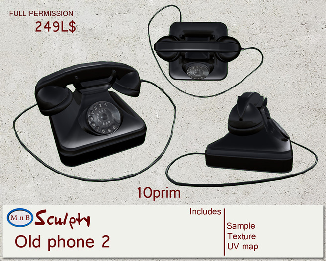 Second Life Marketplace - *~M`n B~* Old Phone 2 (box)