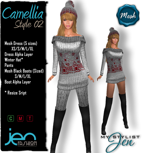 Second Life Marketplace - .: jen Fashion :. Camellia Knit 02