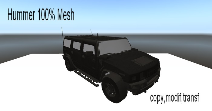 Second Life Marketplace - Hummer 100% Mesh ( full perm ) "Promo 99L$"