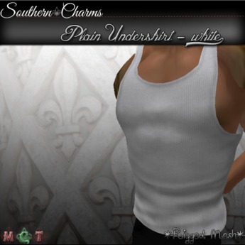 Second Life Marketplace - :Southern Charms: Plain White Undershirt{White}