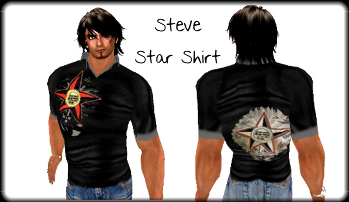 Second Life Marketplace - Steve - Star Black Shirt