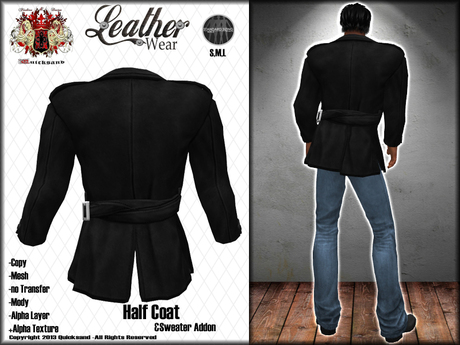 Second Life Marketplace - Q.s. Black Half Coat