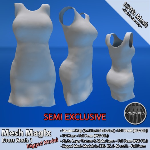 Second Life Marketplace - -Mesh Magix- Dress Gown Frock Mesh 1 Template ...