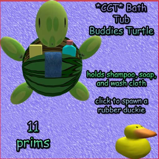 Second Life Marketplace - *CCT* Bath Time Buddy Turtle