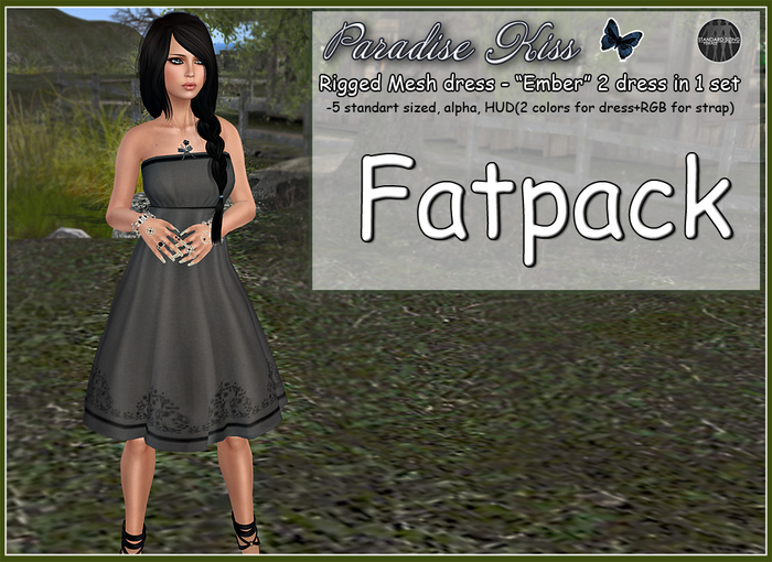 Second Life Marketplace - {Paradise Kiss} Ember dress-Fatpack (Rigged Mesh)