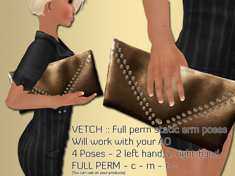 Second Life Marketplace - VETCH :: FULL PERM Static Arm (Clutch) Poses