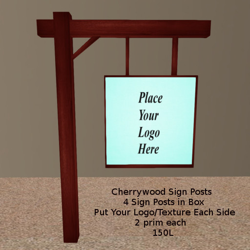 Second Life Marketplace - Sign Posts - Cherry ( Add Your Logo}