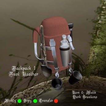 Second Life Marketplace - Backpack 1 Rust Leather