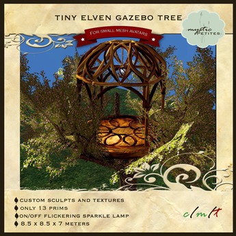Second Life Marketplace - ::mystic petites:: pink/green elven gazebo tree