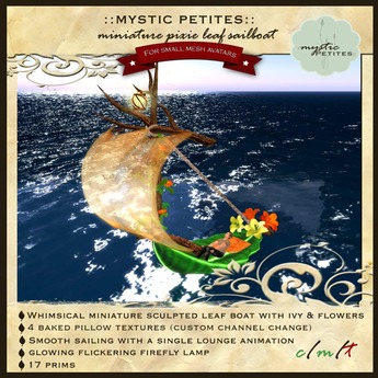 Second Life Marketplace - ::mystic petites:: tiny pixie leaf sailboat