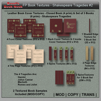 Second Life Marketplace - FP Book Textures - Shakespeare Tragedies 2