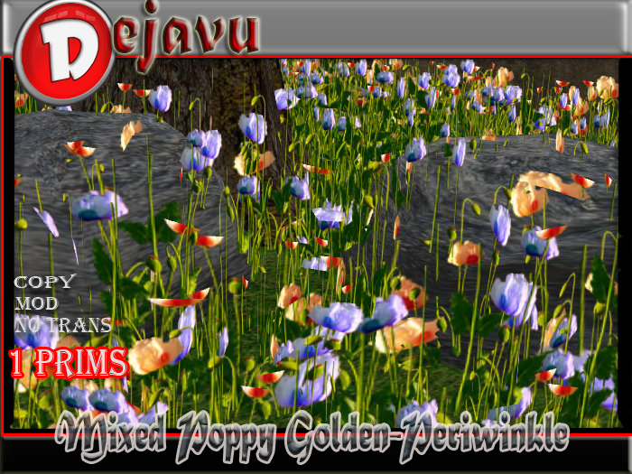 Second Life Marketplace - ^Dejavu^Mixed Poppy Golden-Periwinkle