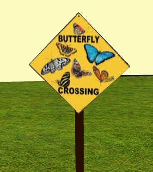 Second Life Marketplace - L&B Butterfly Crossing Sign