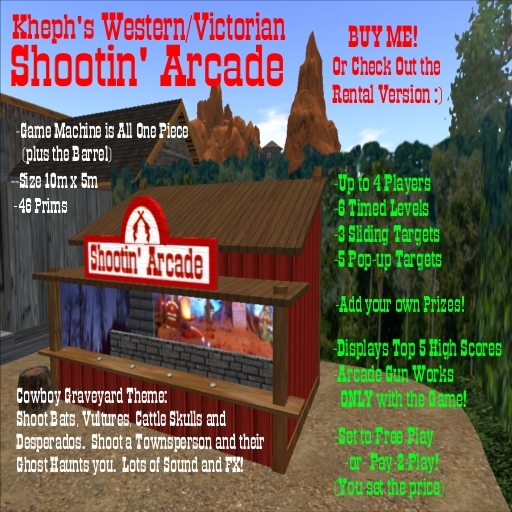Second Life Marketplace - Khephs Western Shootin Arcade - Buyable