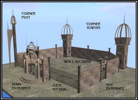 Second Life Marketplace - [AOD] - DaKuur Castle Wall Kit (boxed)