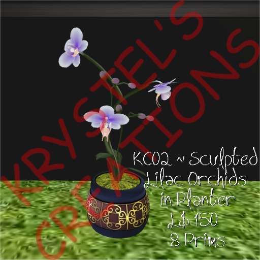 Second Life Marketplace - KCO2 Sculpted Lilac Orchid in Planter (Rezz Me)