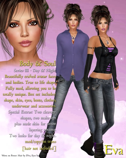 Second Life Marketplace - Body & Soul - Complete Avatar - Eva - Day & Night