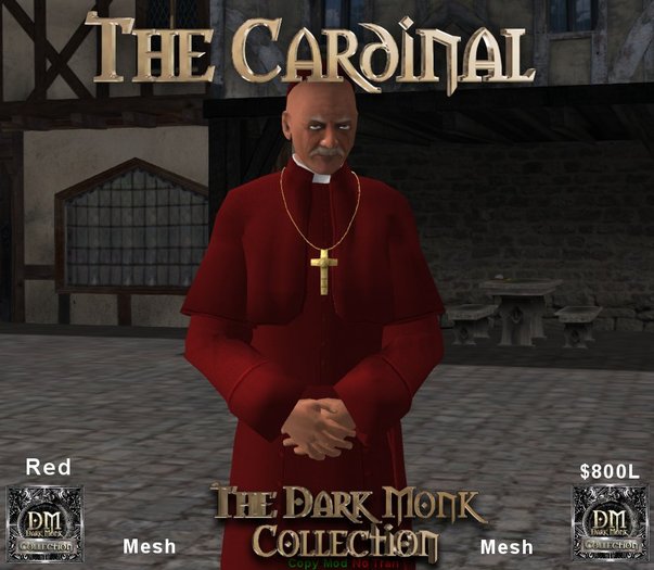 Second Life Marketplace - The Dark Monk Mesh Cardinal Outfit (Red)