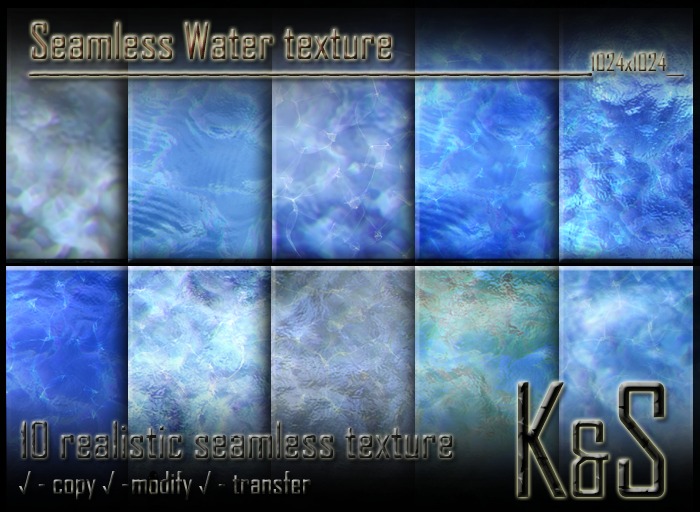 Second Life Marketplace - Seamless Water texture (10 different textures ...