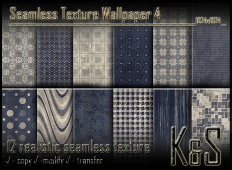 Second Life Marketplace - Seamless Texture Wallpaper 4 (12 realistic ...
