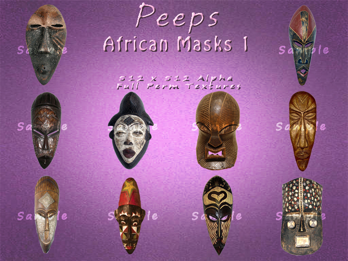 Second Life Marketplace - Peeps Textures African Masks 1