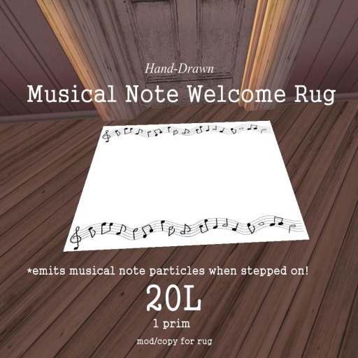 Second Life Marketplace - D@S~Musical Note Welcoming rug Box