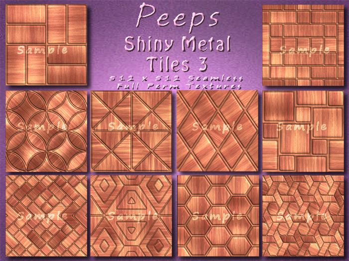 Second Life Marketplace - Peeps Textures Shiny Metal Tiles 3