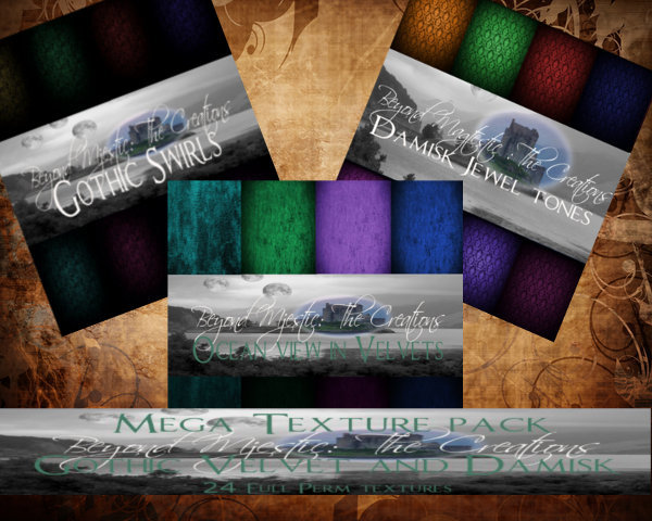 Second Life Marketplace - BM Mega Texture Pack: Gothic velvet and damisk
