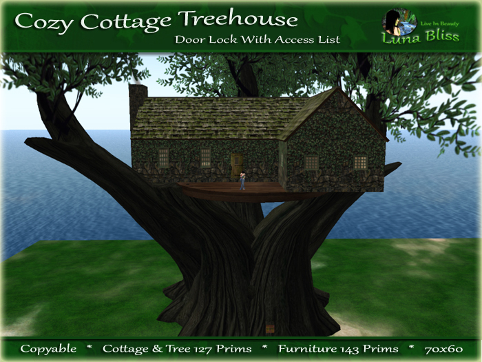 Second Life Marketplace - Tree House - Cozy Cottage Treehouse With ...