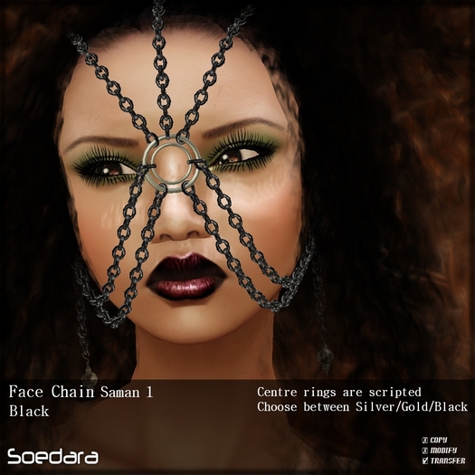 Second Life Marketplace - ~Soedara~ Black Face Chain Saman 1