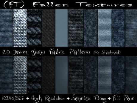 Second Life Marketplace - (FT) Fallen Textures FULL PERM Denim Jeans 20 ...