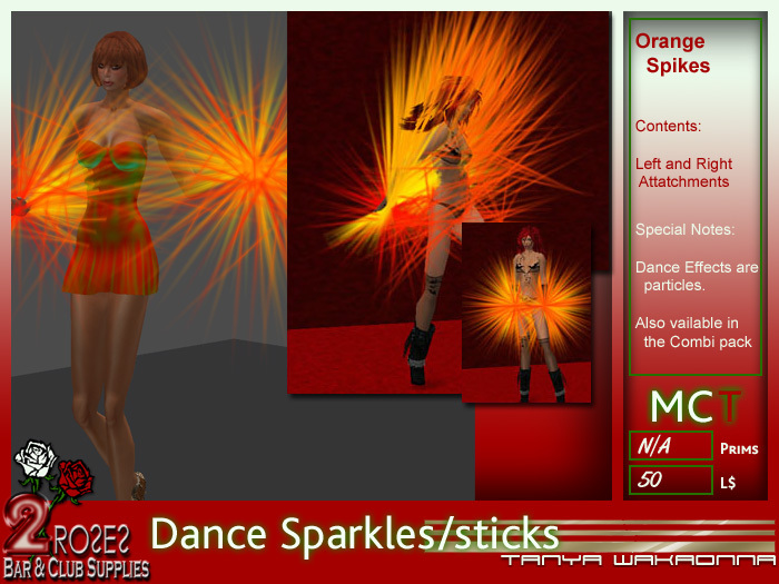 Second Life Marketplace - **GD** Dance Sparkles (Orange Spikes)