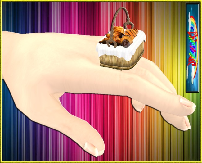 Second Life Marketplace Chimhair Ring Basket Croissant White