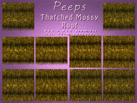 Second Life Marketplace - Peeps Textures Thatched Mossy Roof