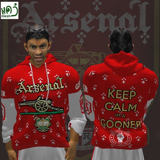 Second Life Marketplace - ARSENAL - GOONER hoodie (MESH) boxed