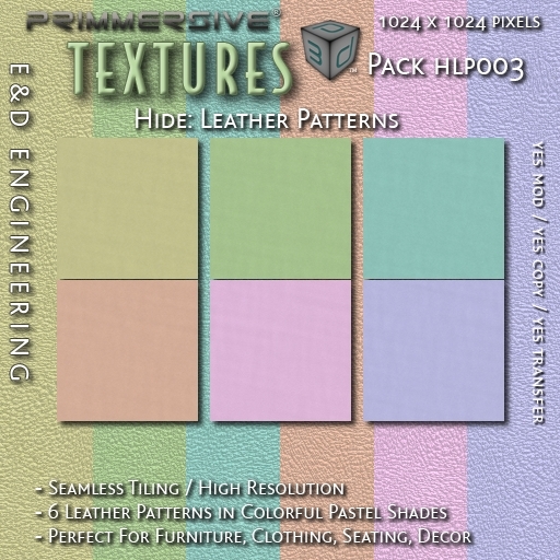 Second Life Marketplace - [HLP003] 6 1024px High Resolution Leather ...