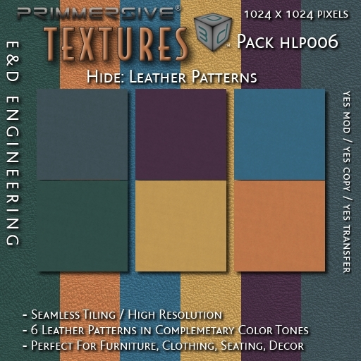 Second Life Marketplace - [HLP006] 6 1024px High Resolution Leather ...