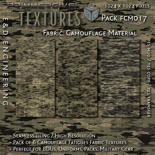 Second Life Marketplace - [FCM017] 6 1024px Jungle Camo Camouflage ...