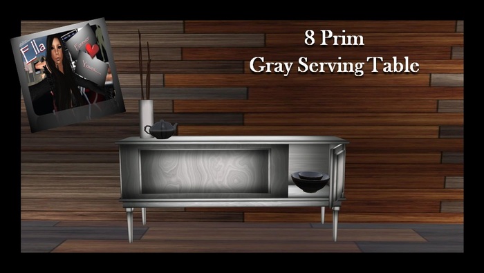Second Life Marketplace - Gray Serving Table with Accessories